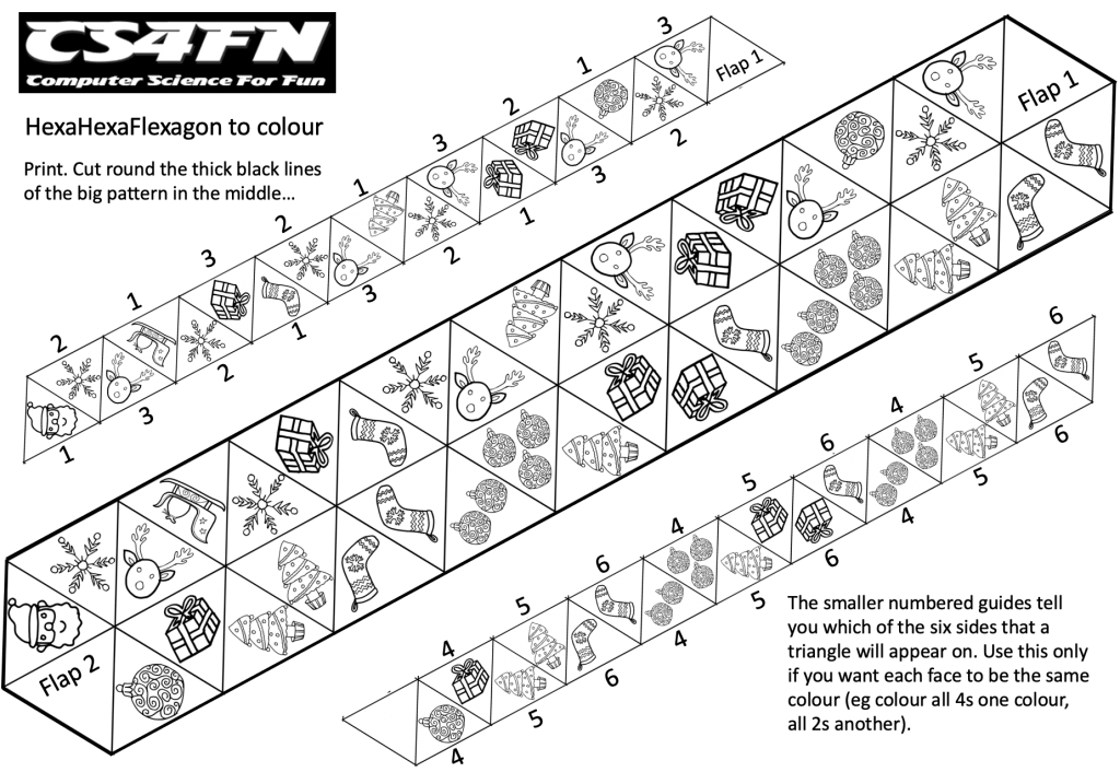 HexaHexaFlexagons – festive flexagons – cs4fn